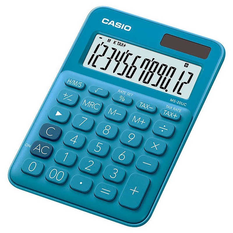 Calculatrice de bureau Casio - MS-20UC - Bleu