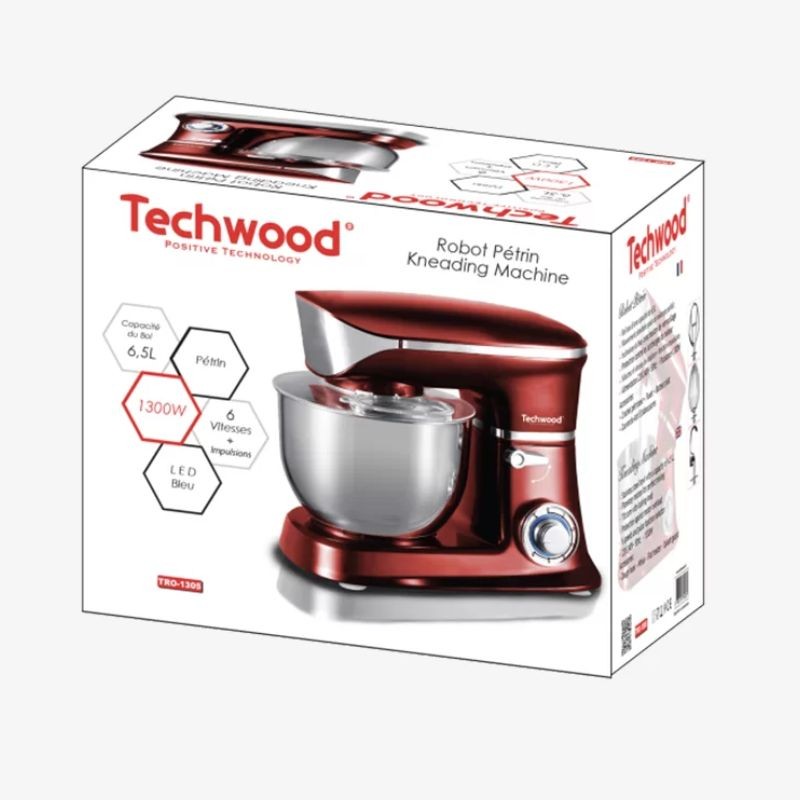 Robot Petrin Techwood 6.5L Rouge avec bol inox